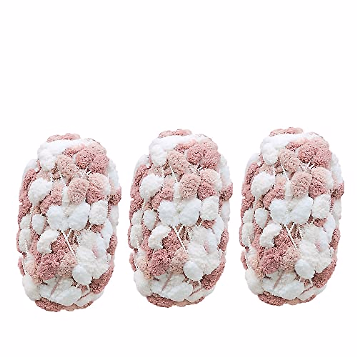 3 Pack Pomp-A-Doodle Yarn, Used for Car seat Cushion, Baby Blanket and Other DIY Knitting Yarn Craft Projects (Bean Paste)