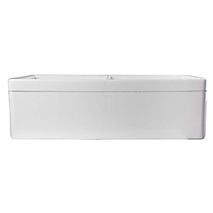 ALFI brand AB539 White 32-Inch Decorative Lip Double Bowl Fireclay Farmhouse Kitchen Sink, White