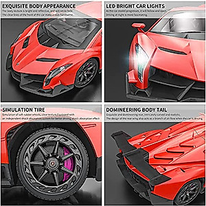 LAFALA Remote Control Car RC Cars Racing Car 1:18 Licensed Toy RC Car Compatible with Lamborghini Model Vehicle for Boys 6,7,8 Years Old Halloween, red