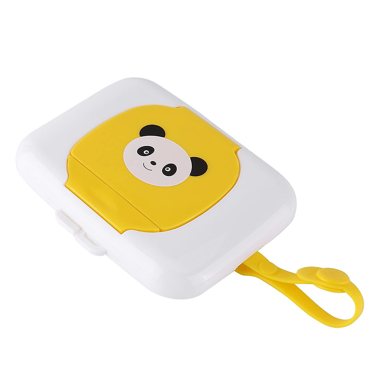 Baby Wet Wipes Box, Wet Tissue Box Yellow Panda Cartoon Baby Wet Tissue Box Baby Wipes Dispenser for Keeping Wipes Fresh