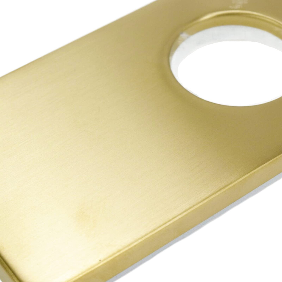 UTALIND 6 Inch Rectangle Hole Cover Deck, 3-to-1 Hole Deck Plate Stainless Steel Faucet Cover Plate For 4 Inch Sink(Brushed Gold)