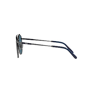 Ray-Ban RB8237 Round II Titanium Sunglasses, Gunmetal/Polarized Blue, 53 mm