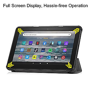 Tablet PC Case Case Compatible with Kindle Fire 7 (2022 Release),Tri-Fold Smart Tablet Case, Hard PC Back Shell Slim Case Multi- Viewing Angles Stand Hard Shell Folio Case Cover,Auto Sleep/Wake Table