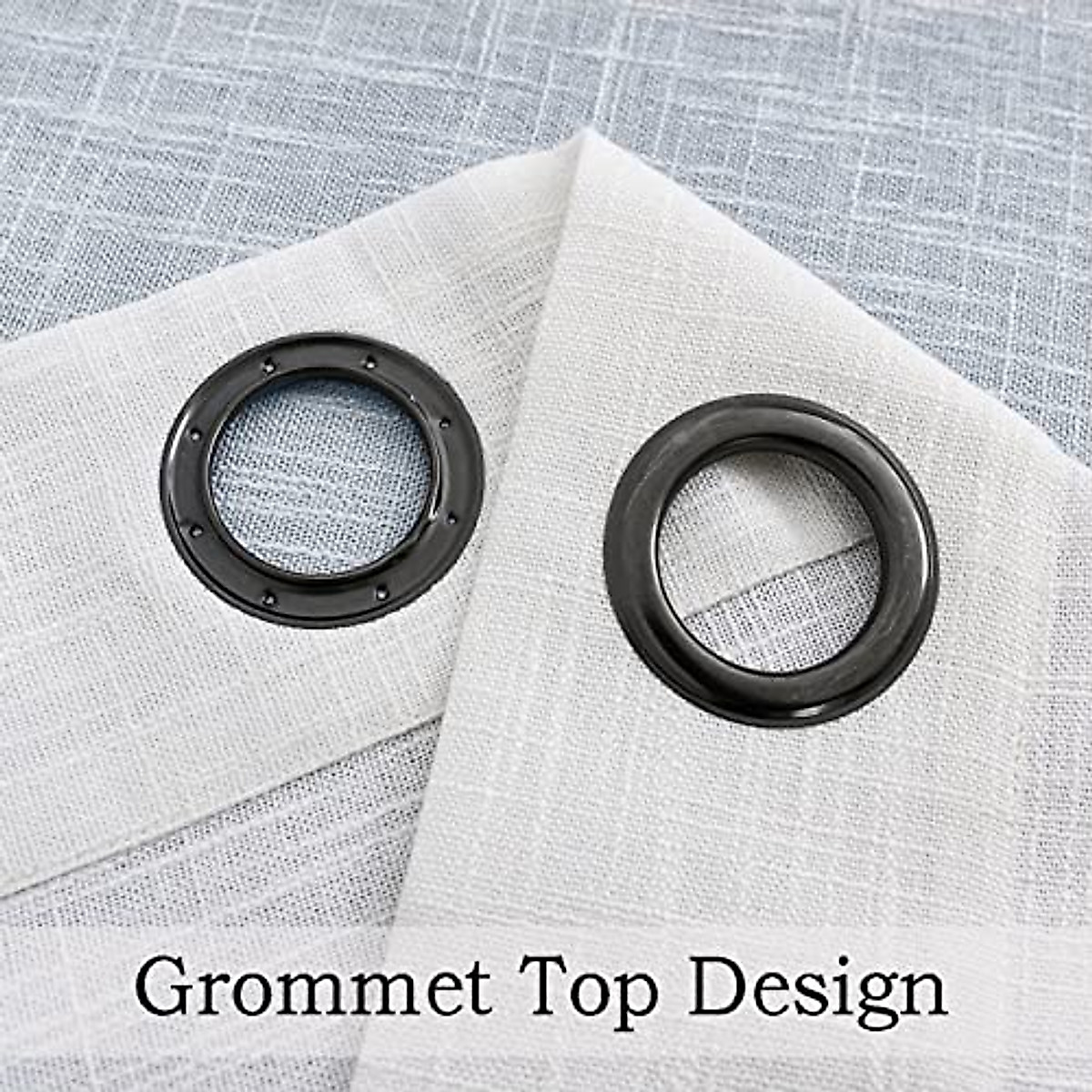 Central Park Ombre Window Curtain Panel Linen Gradient Print on Rayon Blend Fabric Drapery Treatments for Living Room/Bedroom, Cream White to Indigo Blue, 40" x 63", Set of 2