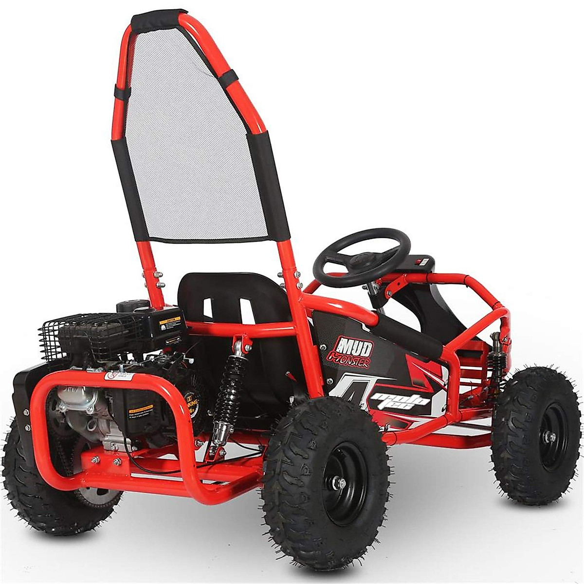 MotoTec Mud Monster 98cc Go Kart Full Suspension Red, 54x33x21