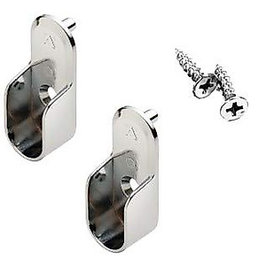 Oval Closet Rod with End Supports (CHROME - 24 inch)