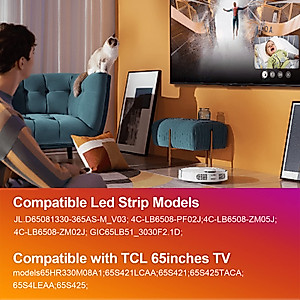 QzayDrea 6pcs LED Strips Set fit for TCL TV,Backlight Replacement for JL.D65081330-365AS-M_V03 65HR330M08A1 65S421 65S425 65S423
