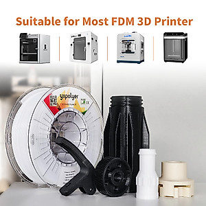 3D Printer Filament Nylon Filament PA6 Nylon Filament 1.75mm White Nylon Clear Spool Net Weight 2.2 lbs 1kg 3d Printing Filament High Strength Durability Heat Resistance 3d Printer Accessories Easy PA
