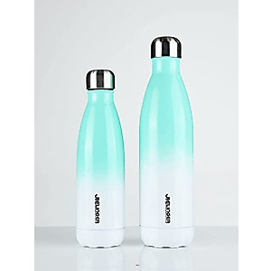 JIELINGER Insulated Stainless Steel Water Bottle -Vacuum Double-Walled Thermos 17Oz - Reusable Metal Water Bottle - Leak-Proof Sports Flask BPA-Free – (Teal shadow, Small)