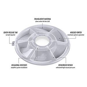 Oneida Air Systems Dust Deputy Deluxe Cyclone Separator Kit with Caster Mounts and Clear Collapse-Proof Bucket for Wet/Dry Shop Vacuums (DD Deluxe 5-Gal)