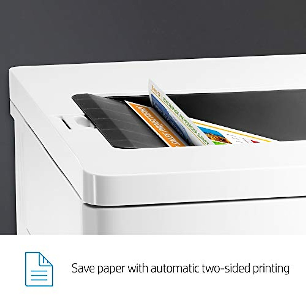 HP Color Laserjet Enterprise M555dn Single-Function Wired Ethernet Laser Printer, White - Print only - 4.3" Touchscreen Display, 40 ppm, 600 x 600 dpi, Auto Duplex Printing, USB, Cbmou Printer Cable