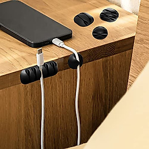 YESFLAME Cable Clips,21 Pack Black Adhesive Cord Holders, Perfect Cable Cords Management for Organizing Cable Wires-Home, Office, Car, Desk, Cubicle, Nightstand