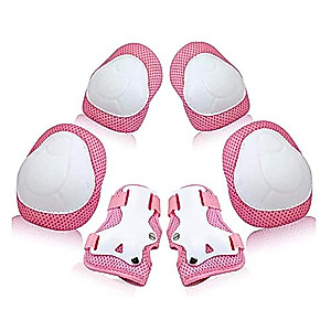 Colcolo Kids Pads Protective Adjustable for Skateboarding Rollerblading Boys Girls Child Children, Pink