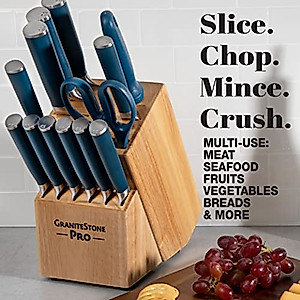 GraniteStone Pro Nutriblade 14-Piece Knife Set for Kitchen with Knife Block, Premium Kitchen Knives Set for Kitchen, Chef Knife Set with Block, Complete Knifes Set, Ultra Sharp Stainless-Steel Blade