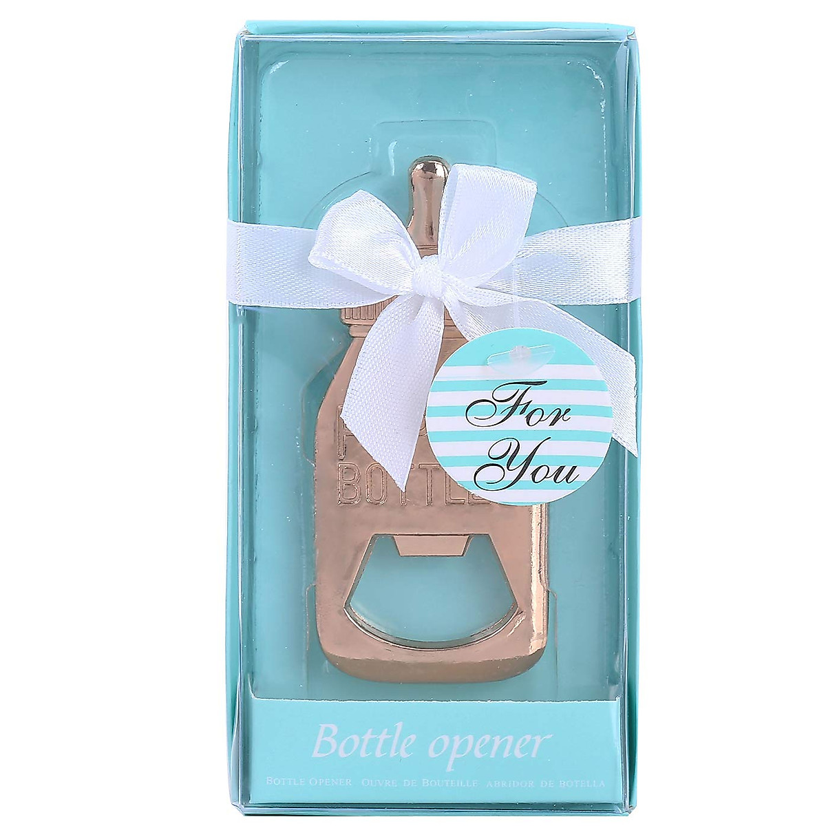 Pack of 36 Baby Shower Favors for Guest Supplies Poppin Bottle Bottle Opener Baby Shower Favor for Boy Baby Shower Souvenirs Decorations by WeddParty (Blue, 36)