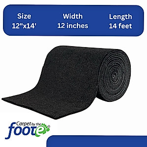 20oz Boat Trailer Bunk Carpet, Trailer Guide Carpet, Marine Carpet, Boat Carpet, Bunk Padding, 12"(in.) Wide x 14'(ft.) Long, Black
