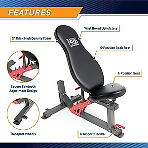 Marcy Smith Machine Weight Bench Home Gym, For Full Body Workout, Training System, Black SM-4903