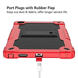 Onn 11 Tablet Pro Case with Tempered Glass Screen Protector SOATUTO Protective Cover with Kickstand Built in Shoulder Strap Shell Case for Onn Tablet Pro 11 2023 Model: 100110027 (Red+Black/1 Pcs)