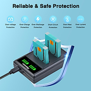 Hisewen NB-6L NB-6LH Batteries 2 Pack and Dual LED Battery Charger for Canon PowerShot SX530 HS,SX710 HS,SX700 HS, SX610 HS,SX600 HS,SX540 HS,SX510 HS, SX500 is,SX280 HS,D30,S90