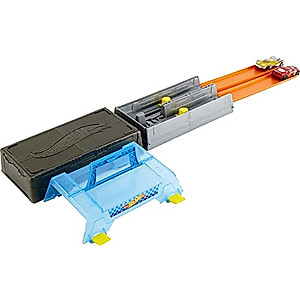 Hot Wheels Race Case Track Set With 2 Hot Wheels Cars, Dual Launcher For Side-By-Side Racing, Storage Container, Toy For Kids 4 Years Old & Up
