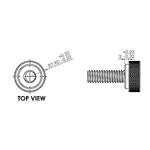 5 Pack of 1/4-20 Knurled Shoulder Flat Tip Brass Thumb Screw - 1-1/16" OAL