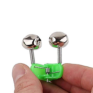 KISEER 50 Pcs Plastic Fishing Bells Clips Fishing Rod Alarm with Dual Alert Bells