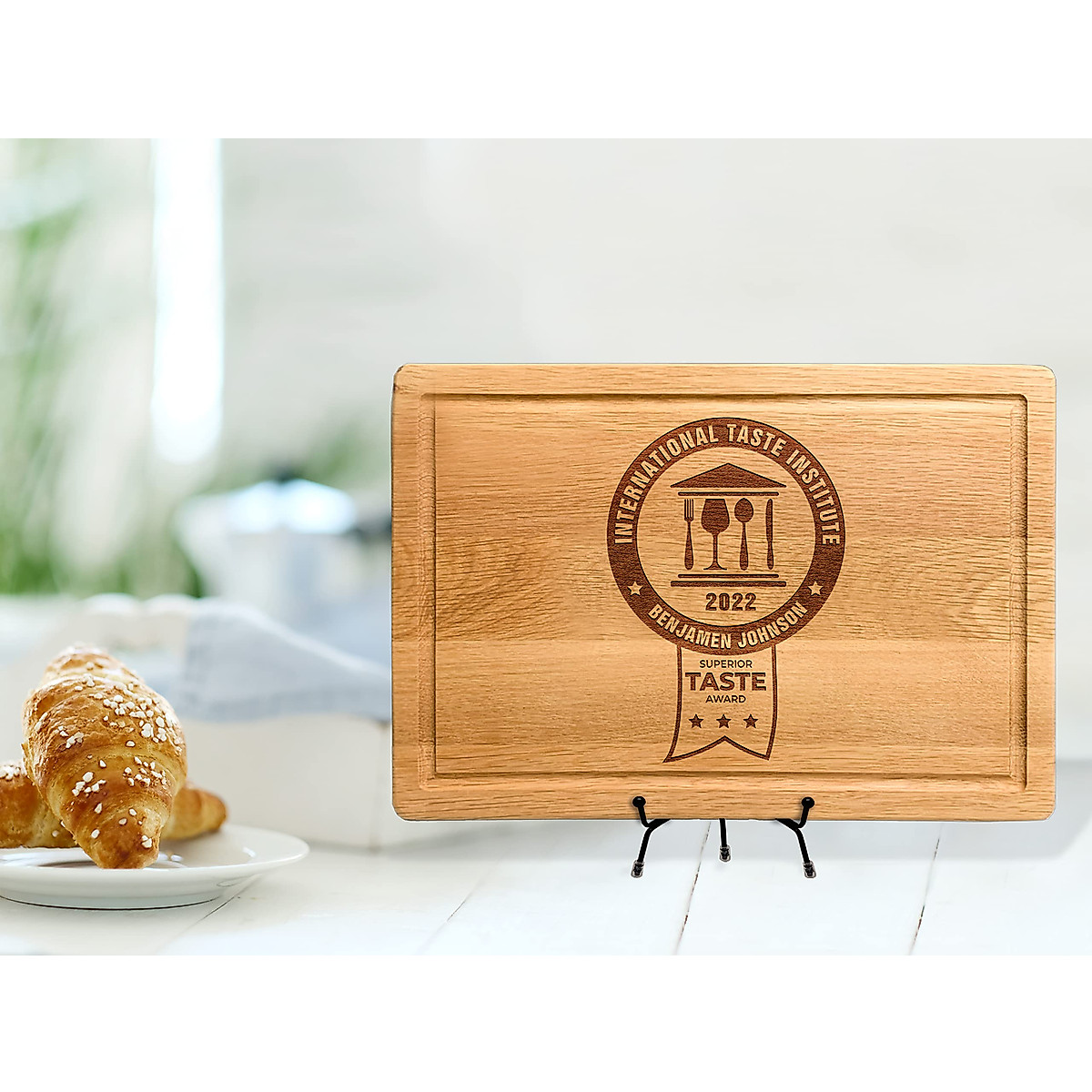 Personalized Wood Cutting Board, Best Friend Gifts, Chef Award, International Superior Taste Award, Customizable Anniversary and Birthday Gift for Women or Men, Cooking Handmade Gift, Taste Institute