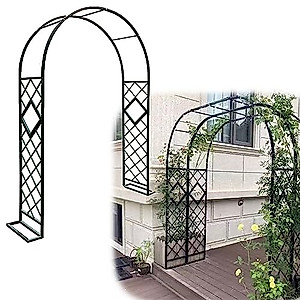 Heavy Rose Arch Galvanised,Metal Garden Arch,Wedding Arch,Trellis for Climbing Plants Metal Stable Arch,for Climbing Plants Freestanding Plants Trellis Rose Frame (Color : White, Size : W140cmXH230c