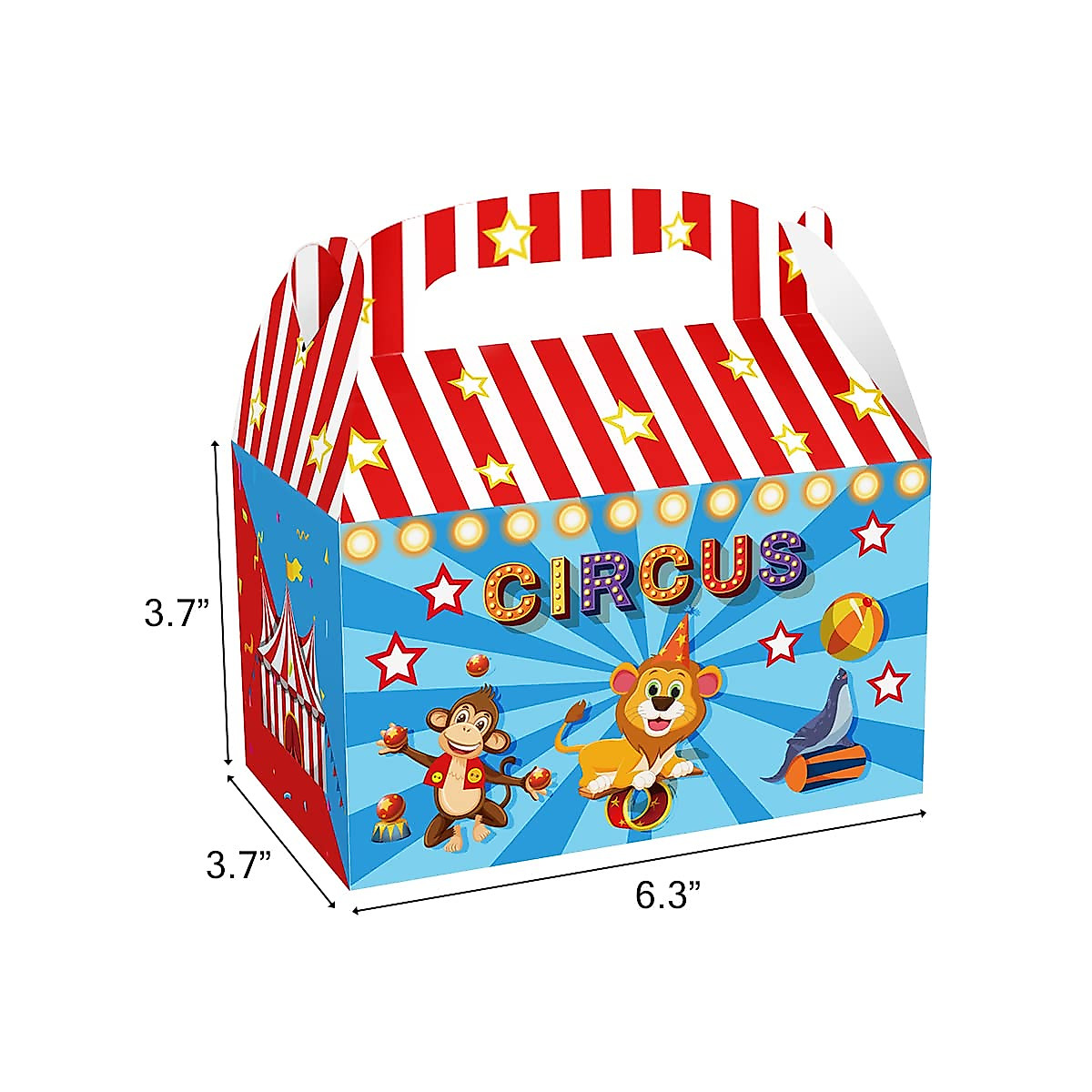 Cieovo 24 Pack Circus Carnival Party Cardboard Treat Box Circus Theme Party Favor Boxes Party Goody Bags Treat Boxes for Kids Birthday Baby Shower Carnival Carnival Party Decorations Supplies