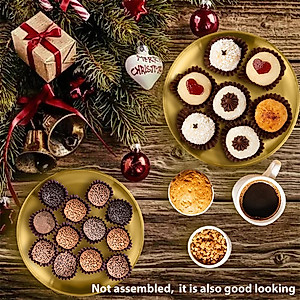 BZVlemon 4 Tier Stainless Steel Cupcake Stand, Gold Metal Serving Tray Cake Holder Cake Stand for Holiday Dessert Table Decorations Birthday Baby Shower Party Wedding (4tier)