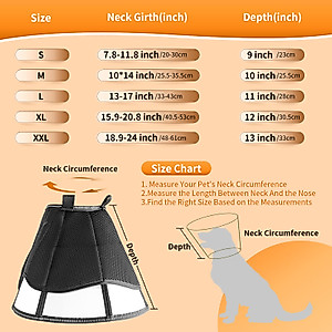 Soft Dog Cone Collar for After Surgery-Breathable Pet Recovery Collar,Adjustable Elizabethan Collar for Wound Care,Suitable for Large,Medium,and Small Dogs and Cats (Black, L (Neck:13-17 in))
