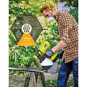 Taingwei Cordless Paint Sprayer for Ryobi 18v Battery,200W HVLP Paint Sprayer Gun with Brushless Motor for Cabinets Cars Walls Furniture House Painting (Tool Only)