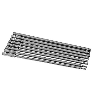 JUN-STORE SENMIAO-TH 8Pcs 150mm Long Magnetic Torx Security Electric Screwdriver Drill Bit Set