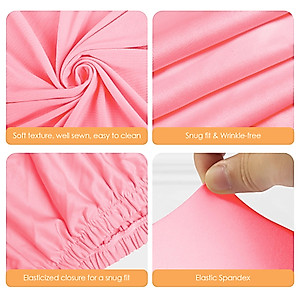 Putros Spandex Cylinder Pedestal Covers Pink Set of 5 Cylinder Plinth Stand Cover for Wedding Props Birthday Party Event Decor