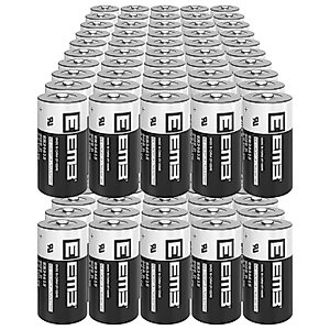 EEMB 100Pack ER34615 D Cell Batteries 3.6V Lithium Battery 19Ah Li-SOCL₂ Non-Rechargeable Battery LS-33600 SB-D02 XL-205F for CNC Machine Tool, Injection Molding Machine,Printing Machine,Meter,Clock
