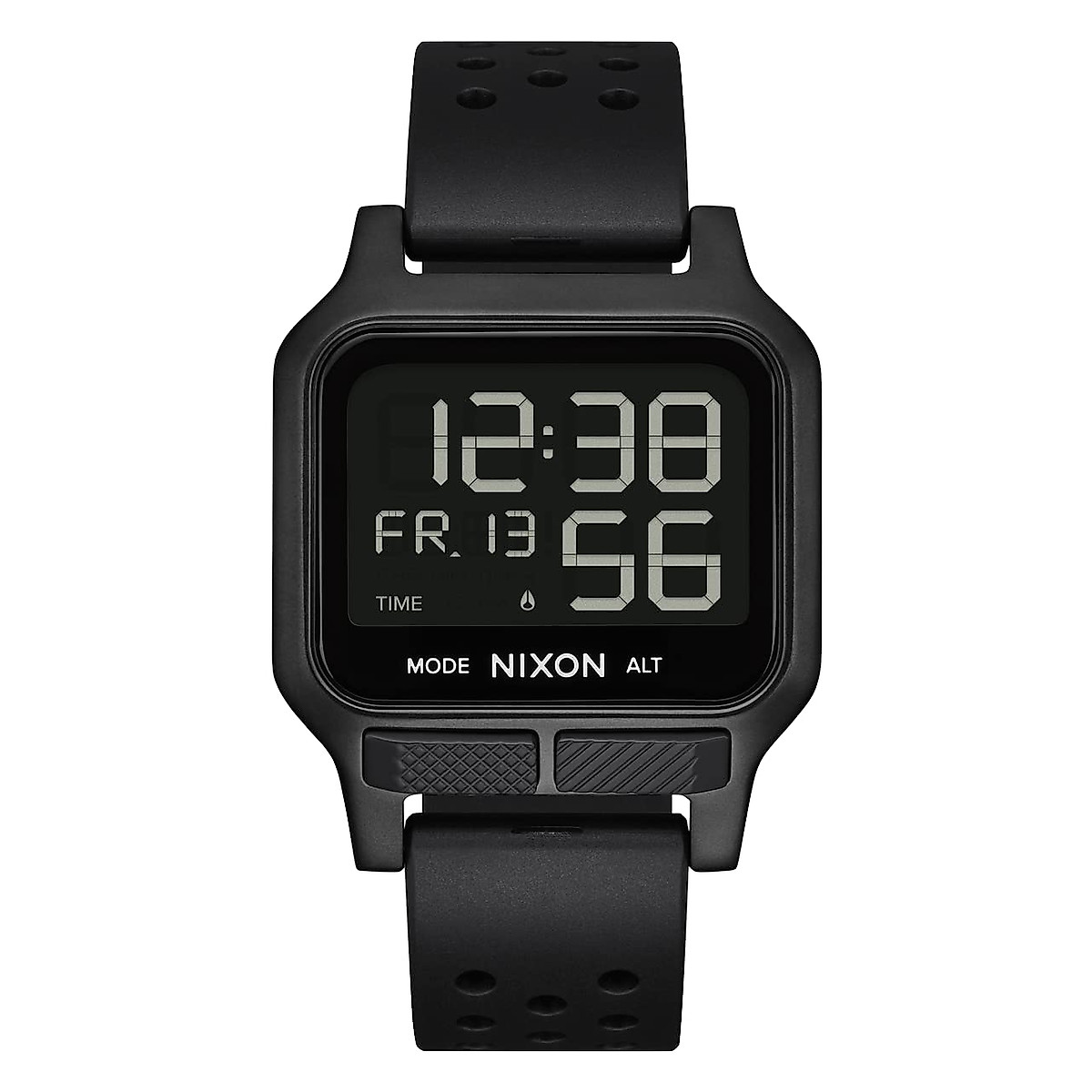 NIXON Heat A1320 - Digital Watch for Men and Women - 100M Water Resistant Exercise Workout - Custom 38 mm LCD Display, 20mm PU Band