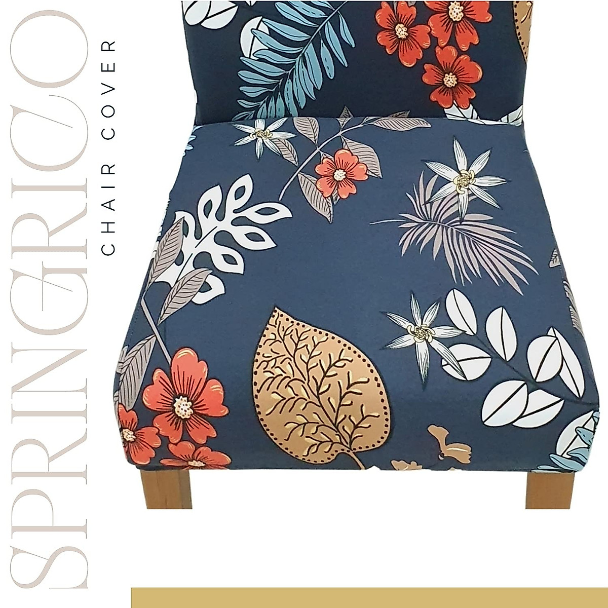 SPRINGRICO Chair Covers for Dining Room Set of 2, Stretch Dining Chair Cover, Washable Spandex Kitchen Parsons Chair Slipcovers, Removable Seat Protector for Home or Party (2 Pack, Garden Wind)