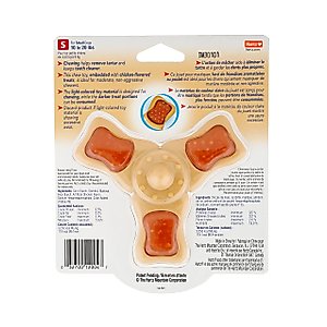 Hartz Chew ‘n Clean Chew Toy and Treat in One Chicken Flavored Tri-Point Dog Toy, Small