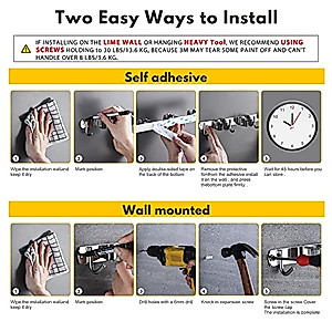 Laufary Broom Holder Wall Mount 4 R 5 H,Stainless Steel Mop Holder Wall Mount,Easy to Install Broom Storage Rack, for Home, Kitchen, Garden, Garage Organizing