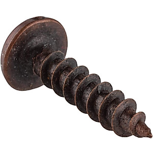 #6 x 5/8" Antique Copper Round Head Slott Drive Wood Screws - Pack of 100 - Self Tapping Screws for Wood - RH9-SACQ