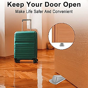 Vanleonet Door Stoppers,4 Pack Premium Rubber Door Stop Wedge, Prevent The Lock-Outs,Floor Sturdy Stackable Door Stop for Carpet Heavy Duty Door