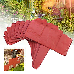 20x Cobbled Stone Effect Plastic Fence Garden Lawn Yard Plant Edging Border