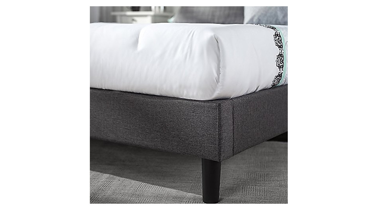 Zinus Dachelle Upholstered Platform Bed Frame - Easy Assembly, Dark Grey