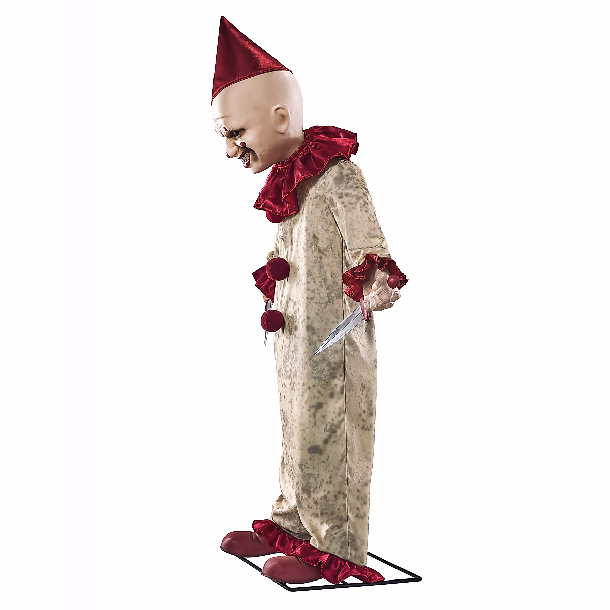 Spirit Halloween 4.9 Ft Dagger Mike Animatronic | Decorations | Animated | Pop-Up Motion | Plays Sounds | Clown Animatronic