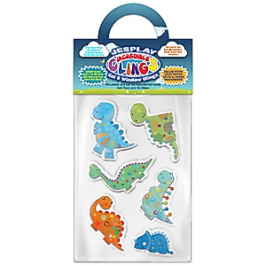 JesPlay Dinosaurs and Birds 4 Product Bundle - Removable Gel and Window Clings for Kids, Toddlers - Flamingoes, Owls, T Rex, Triceratops and More! - Incredible Gel Decals for Glass, Walls, Rooms