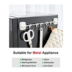 KXLIFE Magnetic Hook Rack for Refrigerator, Magnetic Utensil Holder for Refrigerator Grill Oven, Kitchen Magnetic Rack Towel Bar Utensil Rack (1 Pack)