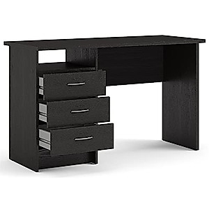Tvilum, Black Woodgrain Whitman Desk with 3 Drawers