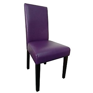 Monsoon Pacific Villa Faux Leather Dining Chairs, Boysenberry, Set of 2, Purple