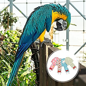 VILLCASE Budgie Diaper 4 Pack Reusable Bird Flight Suit- Breathable Bird Diaper, Bird Clothes with Bowtie Decor, Bird Pee Pads for Parakeet Parrot Canary Budgie Macaw (Size XL) Bird Flight Suit