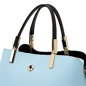 Like Dreams Fashion Women Hobo Fashion Satchel Handbag Vegan Leather Top Handle Bucket Crossbody Purse (Blue)